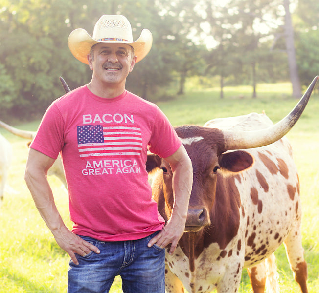 Bacon America Great Again Red or Gray Tee – Bear Creek Smokehouse